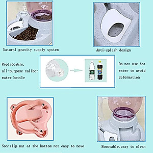 Dog Food Feeder & Water Dispenser 2 in 1 Automatic Cat Feeder,Cat Food Dispenser,Automatic Cat feeders 2.2L Food and 580ML Waterer, Pet Food Water Dish for Cat,Dogs,Puppy, Rabbit Pets (Green)