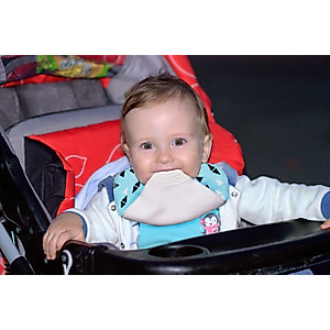 Baby & Toddler Bandana Teething Bib with BPA-Free Silicone Teether and Adjustable Snap for Boys and Girls, (5-Pack)