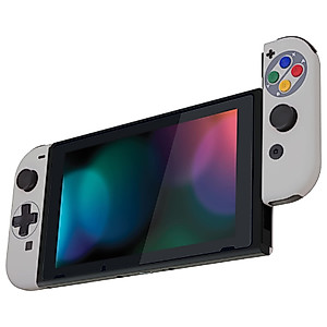 eXtremeRate JZT106 Nintendo Switch Joycon Housing (Classic EU SFC SNES, D-Pad Version), Glossy Shell, Replacement for Switch Oled Joy-Con – Console Shell NOT Included