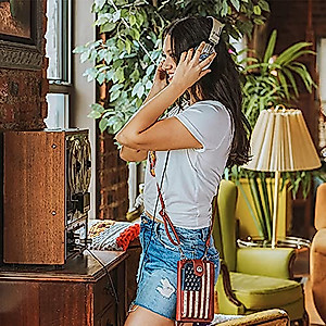 Montana West Women's Patriotic Studded Tote Satchel Handbags Concealed Carry Purse Crossbody Bags Red US04-183Red