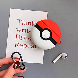 AirPod 2/1 Cases Cartoon Animation Unique Design, Kawaii Funny Skin, Suitable for Airpods Air Pods 2/1 Cover Gift Skins for Men, Women, Youth and Teenagers (Plus Poke Ball)