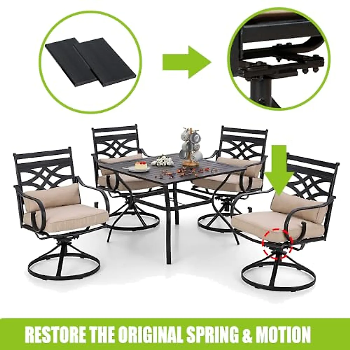 Lumpro Spring Plate Replacement Parts Fiberglass Rocking Plate for Patio Furniture Swivel Rocker Lawn Rocking Chair Repair 5'' x 2.5'' x 0.25'' (10 Pack)