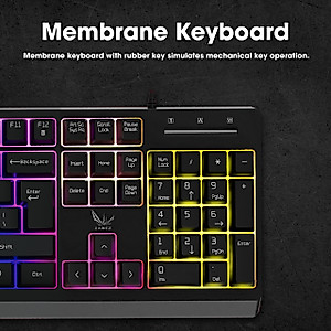 ZADEZ Membrane Gaming Keyboard - G-850K - PC Gaming Keyboard, RGB LED Backlit Keyboard with Multimedia Keys for Windows, Laptop, PC Gamers, Black