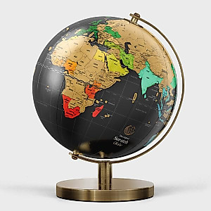 Luckies Of London World Globe Scratch Map | Scratch Off World Map | Interactive Map Of The World | Globe Decor & Travel Decor | Travel Map | Travel Gifts For Women & Travel Gifts For Men | Large Globe