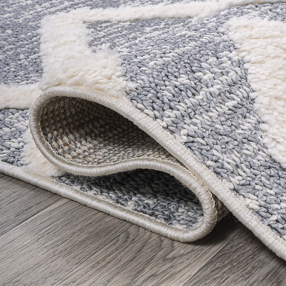 JONATHAN Y SNT104A-5 Monique Trellis High-Low Indoor Area -Rug, Modern, Contemporary, Bohemian Easy -Cleaning,Bedroom,Kitchen,Living Room,Non Shedding, Multi/Gray, 5 X 8