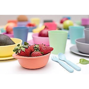 bobo&boo Bamboo Kids Cups Set of 4 Drinking Cups for Kids Eco Friendly Toddler Cups Without Lids ~ Non Toxic & Reusable ~ Great Gift for Baby Showers Birthdays & Preschool Graduations (Sunset)