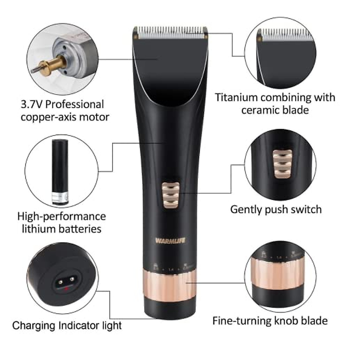 WARMLIFE Hair Clippers for Men, Professional Barber Clippers for Hair Cutting, Upgrade Cordless Hair Trimmer for Men with Apron, Scissors, Combs and Portable Case, X5-New, 18 Piece Set