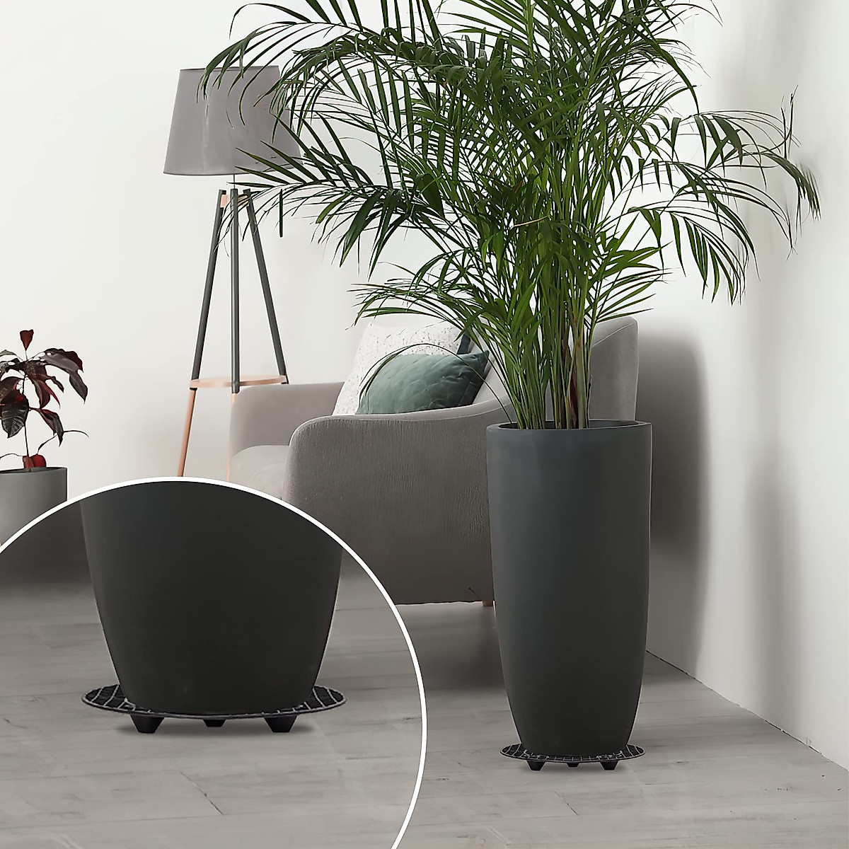 8Pcs Plant Stand Indoor Outdoor, Plant Level Pot Elevator- 2 Size Plant Riser Holder Plastic Floor Protector Plant Trivet, Heavy Planter Holder for Prevent Rot and Damage on Patio & Deck(7.9"&11.8" )