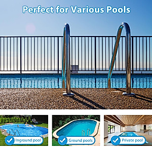 Pool Ladder, 3 Step In-Ground Swimming Pool Step, Stainless Steel Pool Ladder Step for Indoor/Outdoor Pool, Heavy Duty Non-Slip Inground Ladder, Easy Assembly