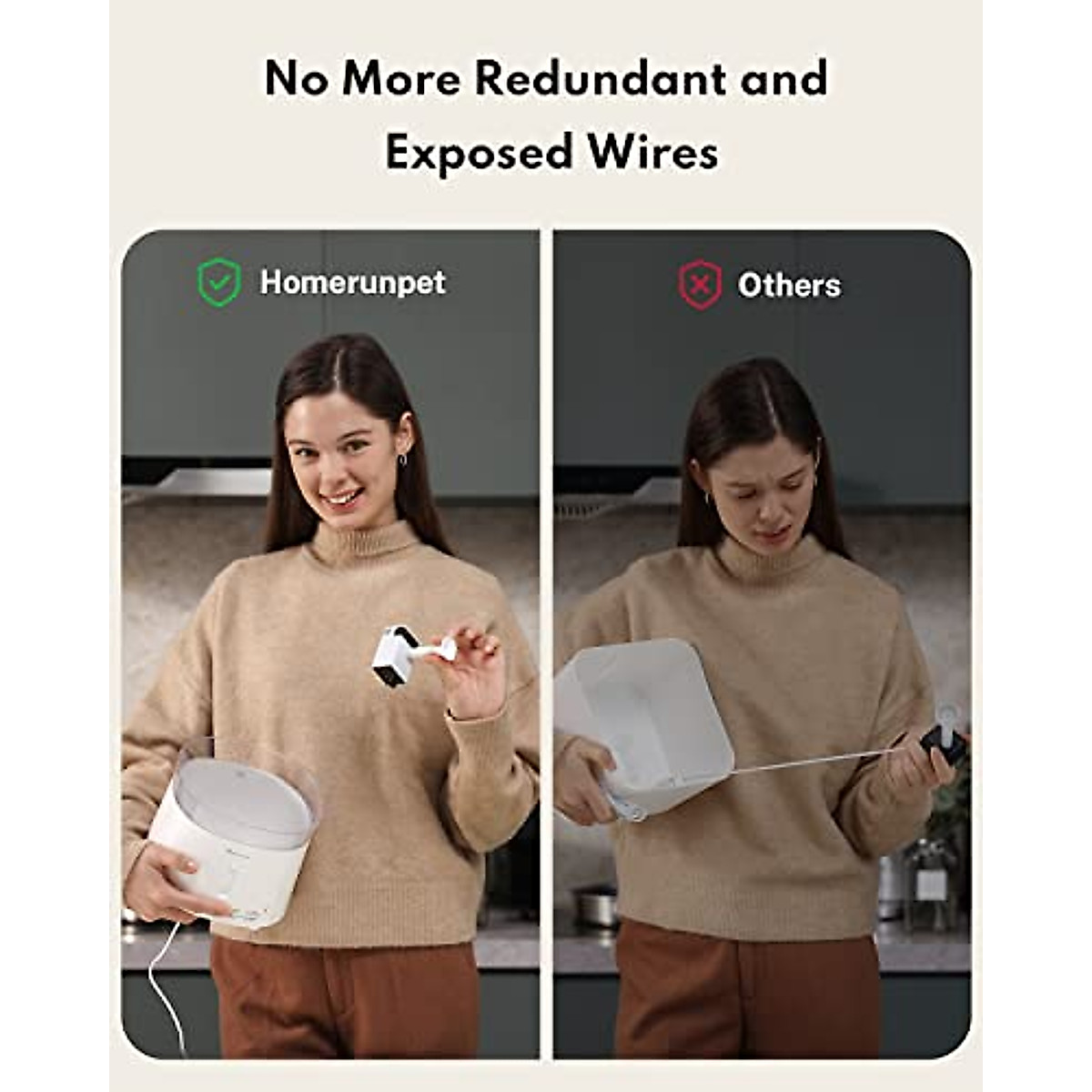 Homerunpet Cat Water Fountain with Wireless Pump, 68oz/2L Ultra Quiet Pet Water Fountain for Cats and Dogs, Easy to Clean and Assemble, Filters Included, Dual Working Mode, Smart LED Light