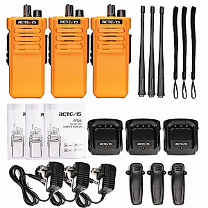 Retevis RT29 Walkie-Talkies Long Range for Adults, Strong Penetration Two Way Radios with 3200mAh Rechargeable, Professional 2 Way Radios Long Range for Hunting(3 Pack)