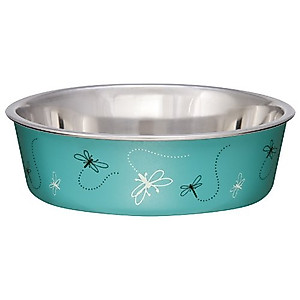 Loving Pets Bella Bowl Designer & Expressions Dog Bowl, Medium, Dragonfly, Turquoise