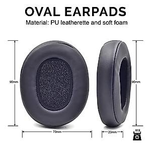 for Skullcandy Hesh 3 Ear Pads BUTIAO Replacement Protein Leather Memory Foam Earpads Ear Cushion Repair Parts Compatible with Skullcandy Crusher Hesh 3 3.0 Hesh3 Venue Wireless ANC Headphones - Black