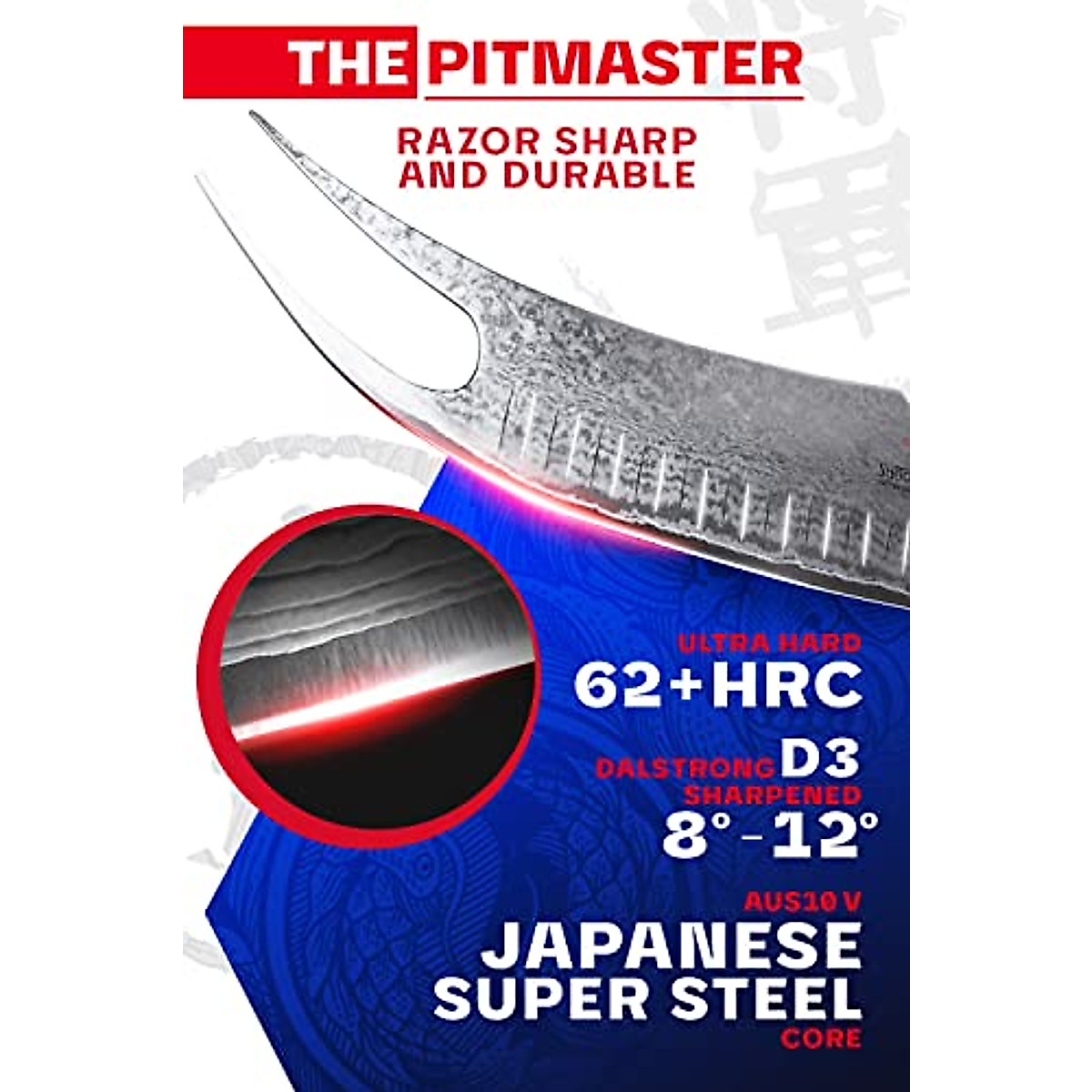 Dalstrong Pitmaster BBQ & Meat Knife - 8 inch - Shogun Series ELITE - Forked Tip & Bottle Opener - Japanese AUS-10V Super Steel - G10 Handle - w/Sheath