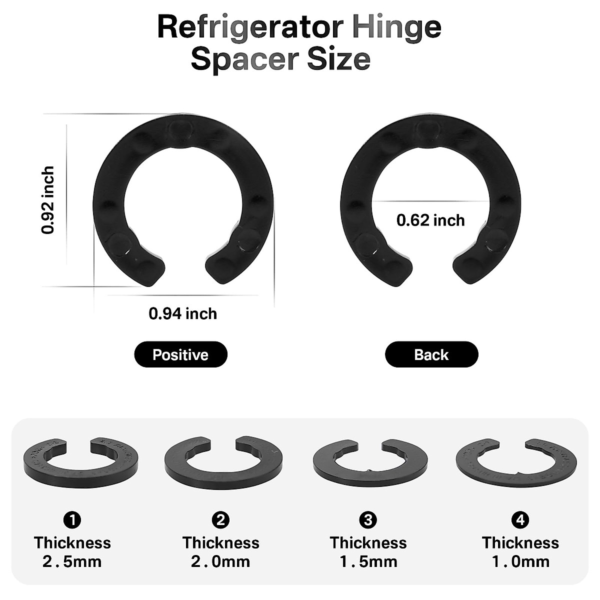 Hinge Shim Kit DA99-04158A Fit for Samsung Refrigerator Door Hinge Shim for Refrigerator Height Adjustment RF22R7551DT/AA, RF28K9580SR/AA, RF30KMEDBSR/AA, DRF36C000SR/DA