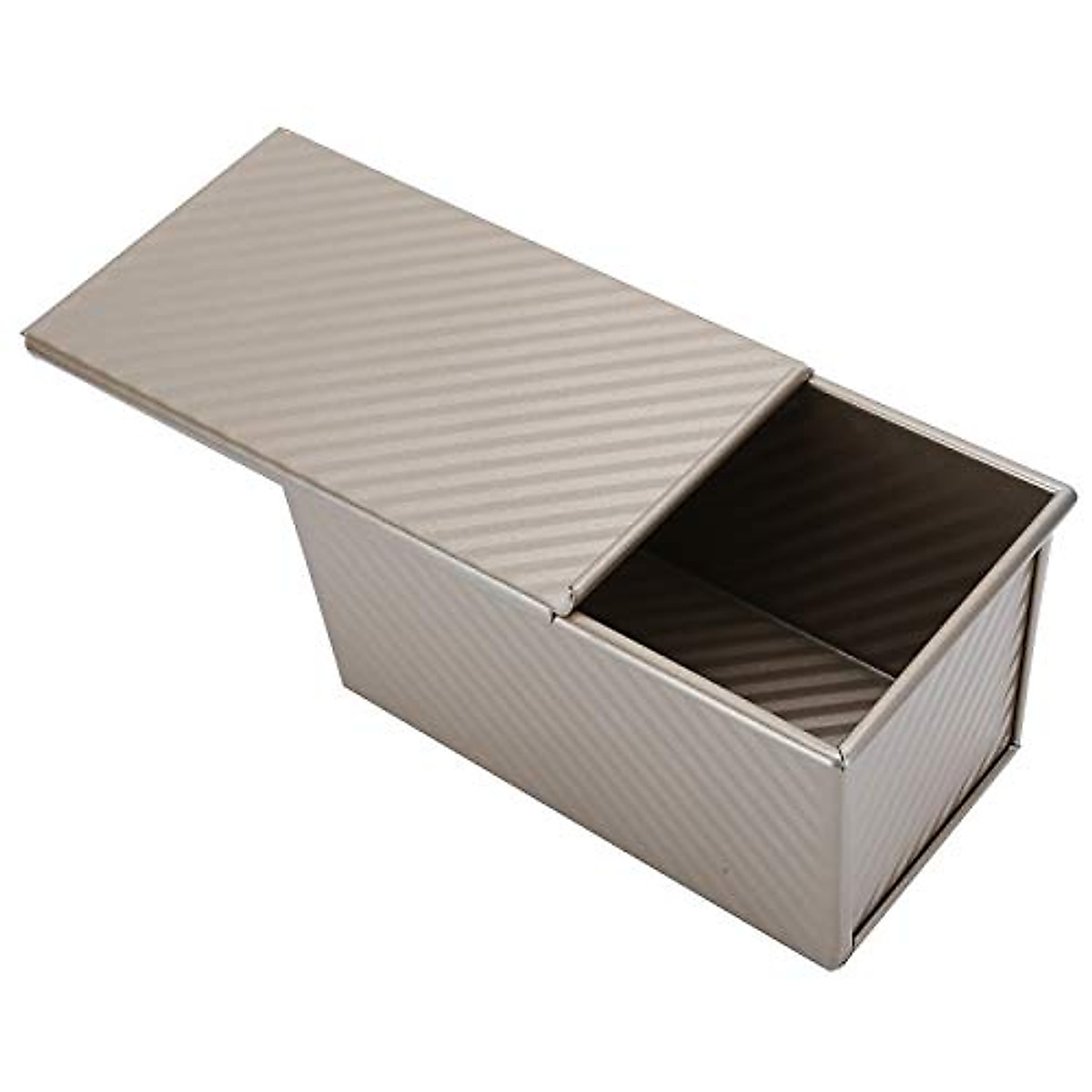 LIULDASHUN Bread Mold, Gold Aluminium Alloy Non Stick Baking Mold With Sliding Cover, Bread Meatloaf Homemade Cakes Baking Bread Pan Kitchen Supplies