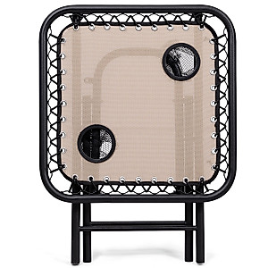 Giantex 3 PCS Zero Gravity Chair Patio Chaise Lounge Chairs Outdoor Yard Pool Recliner Folding Lounge Table Chair Set Backyard Lounge Chairs (Beige)