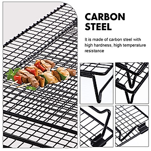 Luxshiny Baking Rack Stackable Cooling Rack, 2 Tier Cooling Racks with Brush for Cooking and Baking, Cookie Cooling Rack Baking Racks, Drying Racks Baking Supplies