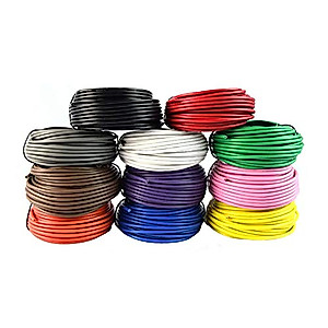 BEST CONNECTIONS 18 Gauge Stranded Wire - 12 Volt Single Conductor Remote 11 Rolls 25 Feet Each Car Audio Stereo LED Lights Hook Up