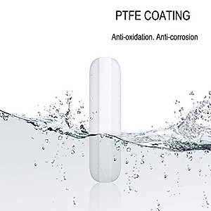 HaoDatong 25mm(0.98 inch) PTFE Magnetic Stirrer Mixer Stir Bar,White Color,Stir Rod Magnetic,Laboratory Bar,Stir Plate Magnet ,Stir Plate Bar,10 Pcs Set