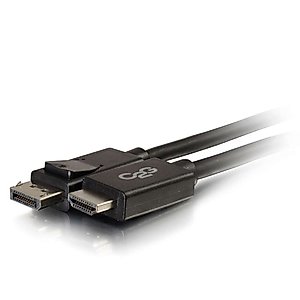 C2G Legrand DisplayPort to HDMI, Male to Male Displayport Cable, Black DisplayPort Cable, 6 Foot Digital Display Cable, 1 Count, C2G 54326
