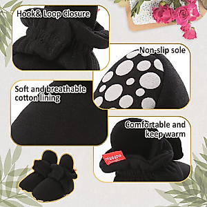 HsdsBebe Unisex Newborn Baby Cotton Booties Non-Slip Sole for Toddler Boys Girls Infant Winter Warm Fleece Cozy Socks Shoes(0-6 months)