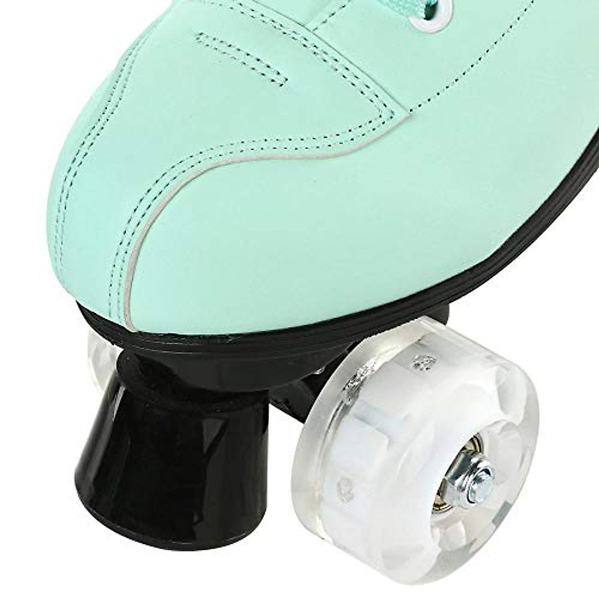 Hurber Women Roller Skates High-Top Double-Row PU Leather Roller Skates for Women (Flash Wheel,42 - US:9.5)