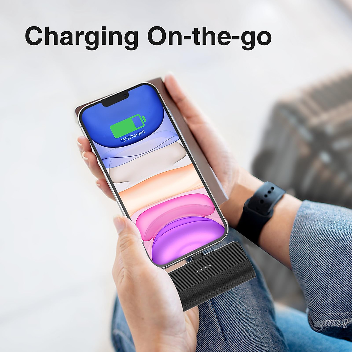 ATGIH Portable Charger for iPhone,3500mAh Ultra-Compact Small Power Bank Compatible with iPhone 6/7/8/SE/11/XR/12/12 Pro Max/13/13 Pro Max/14/14 Pro Max/14 Plus Series（Black）