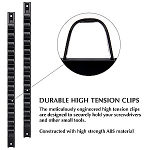EMENTOL 6 PCS Screwdriver/Wrench Organizer, Plastic Rail Wrench Hanger,Hand Tool Holder, Perfect for Organize