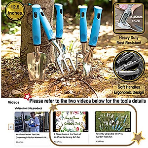 Kit4Pros Garden Tool Set Gardening Gifts for Women & Men & Birthday | Heavy Duty Tools Kit | Pruning Shears | Gardener Gloves| Sprayer| Weeder| Trowel| Storage Tote Bag Organizer