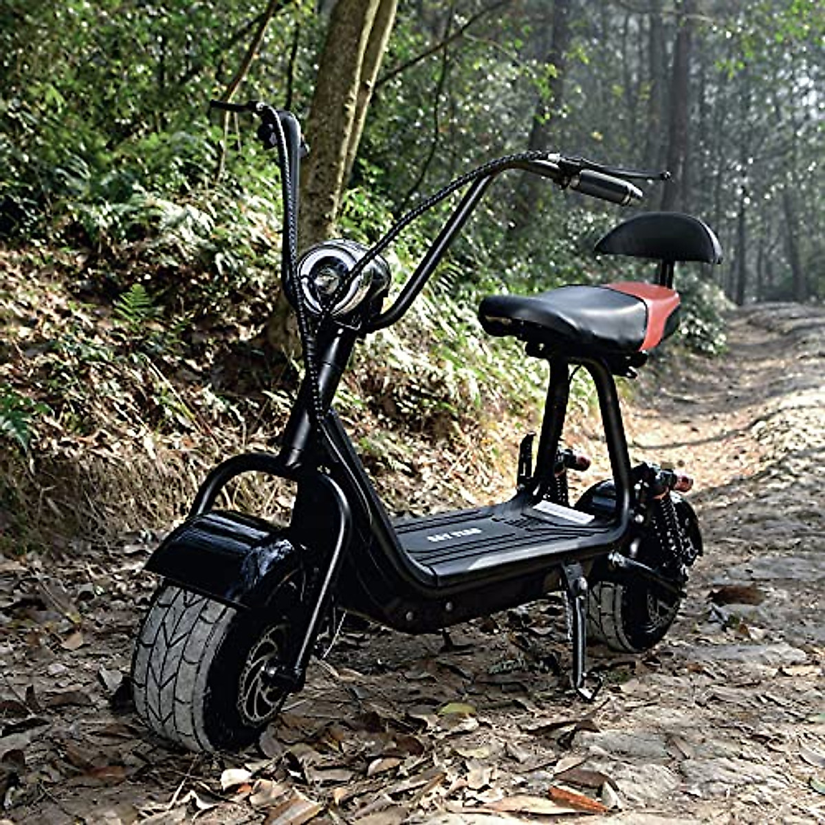 SAY YEAH Fat Tire Scooter for Adults Electric 20 mph Powerful Up 500w Electric Scooters with 2 seat Commuter Scooter Citycoco Scooter Black