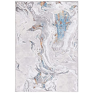 Safavieh Amelia Collection 9' x 12' Grey/Blue Gold ALA277K Modern Abstract Non-Shedding Area Rug