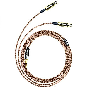 GUCraftsman 6N Single Crystal Copper 3.5mm/4.4mm/4Pin XLR Headphone Upgrade Cable for AUDEZE LCD-X LCD-XC LCD2 LCD3 LCD4 LC5 LCD24 LCD-MX4 MM-500 MEZE Empyrean Elite Kennerton Thror Vali (4.4mm Plug)