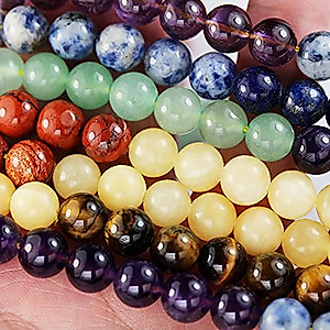 8mm Chakra Beads for Jewelry Making Energy Healing Crystals Jewelry Crystal Jewerly Beading Supplies 8mm 15.5inch About 46-48 Beads