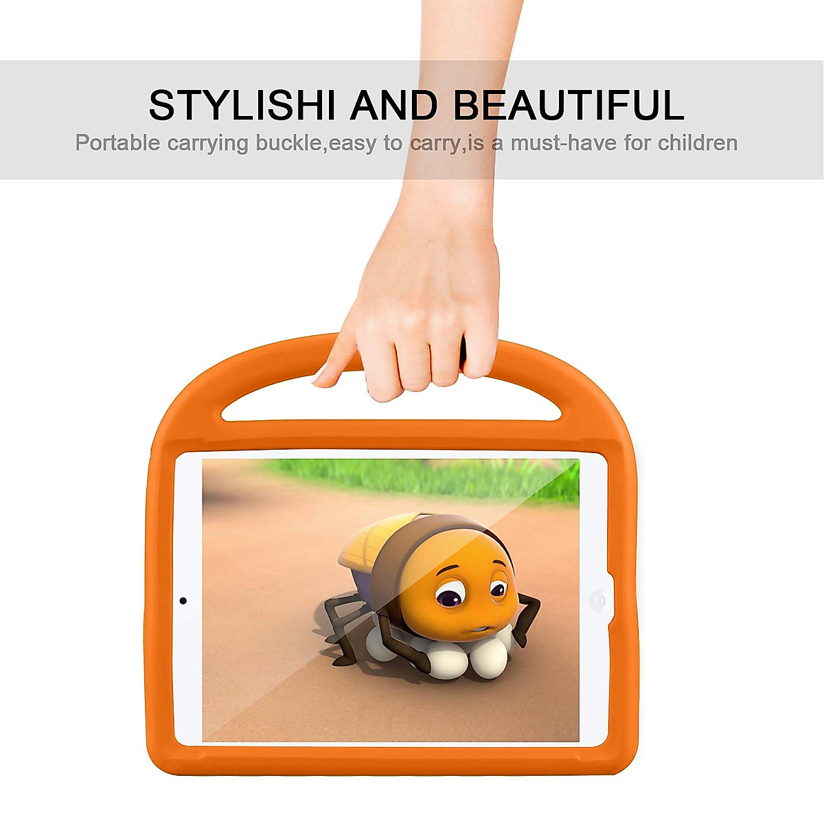 iPad 9th Generation Case for Kids, iPad 9th/8th/7th Generation Case 10.2 inch (2021/2020/2019),UUcovers Shockproof Handle Stand Lightweight Kids Boys Case for iPad 10.2 Inch 9th/8th/7th Gen, Orange