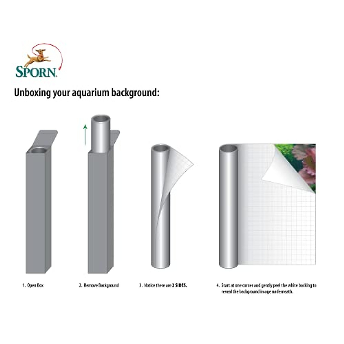 SPORN Aquarium Background, Static Cling, Classic Black, 24" x 12"