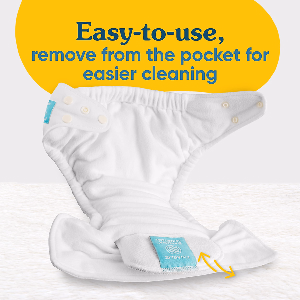 Charlie Banana Baby Super Absorbent Deluxe Reusable and Washable Diaper Insert, One Size, 3-Pack, Small