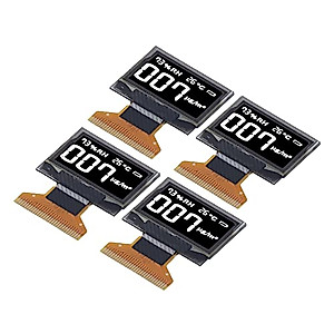 Organic Light Emitting Diode Display, Flexible Organic LCD Display 128x64 Glass 0.96in Compact for DIY(White Displaying)