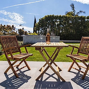 Nordic Style Folding Chair for Indoor and Outdoor Use - Patio, Balcony, Dining (w/Arm Rests, Brown)