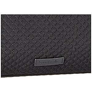 Vera Bradley Women's Microfiber Multi-Compartment Shoulder Satchel Purse, Classic Black, One Size