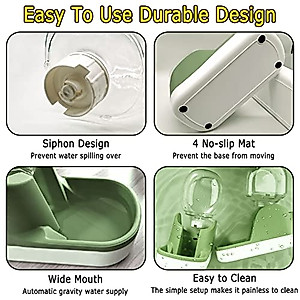 kathson Automatic Cat Water Dispenser 3.8L/1 Gallon Gravity Pet Water Dispenser Dogs Automatic Water Station Large Capacity Water Feeder Drinking Fountain for Cats Dogs Small and Medium Pets Green