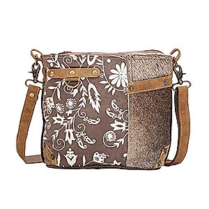 Myra Bag Linaria Upcycled Canvas & Cowhide Shoulder Bag S-1505