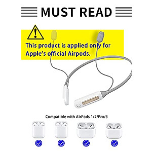 Censi Wearable Power Supply for AirPods, Air Pods with Intelligent Charging, Drop-Proof, Longer Battery Life, and Easier Call answering.AirPods Anti-Lost,,Charge All Versions of White (HI16-A)