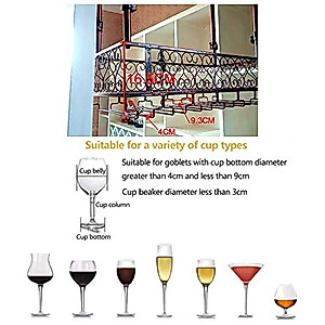 Ceiling Stylish Simplicity Cup Holder Stylish Simplicity Glass Bottle Holder Household Goblet Holder Glass Wine Cup Bracket Bracket Kitchen Bar Floating Rack (Bronze 120 * 25Cm), PIBM, White, 150
