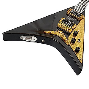 Axe Heaven RR-085 Randy Rhoads Black and Gold Concorde Flying V Mini Guitar