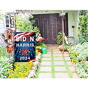YaoChong Biden Harris Flag Vote 2024 President Small Garden Flag Vertical Double Sided 12.5x18 Inch, Patriotic American Star Election Yard Gift House Decoration(2024)