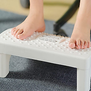 Milisten 1 Pc Foot Rest Under Desk Footrest, White Massage Foot Stool to Reduce Leg Pressure for Home Office