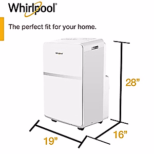 Whirlpool 8000 BTU Portable Air Conditioner For Rooms up to 350 Sq.Ft. with Remote, Digital Display, 24H Timer, and Auto Restart