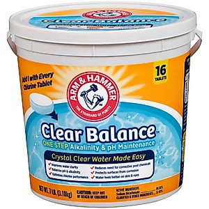 Arm & Hammer Clear Balance Swimming Pool Maintenance Tablets, 16 Count