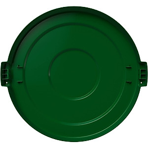 SPARTA Bronco Trash Can Lid, Round Waste Container Cover, Polyethylene, 20 Gallons, Green, (Pack of 6)